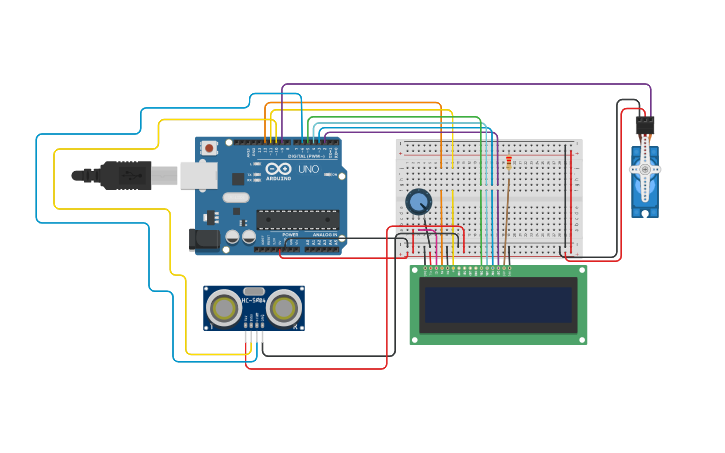 Circuit design Automatic hand sanitizer - Tinkercad