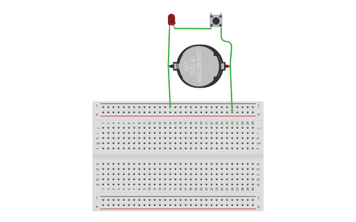 Circuit design protoboard | Tinkercad