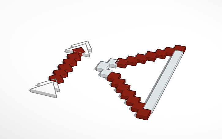 3D design Bow and arrow (Minecraft) By Jake - Tinkercad