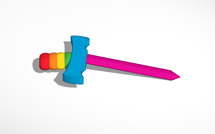 3D design swervy rainbow sword | Tinkercad