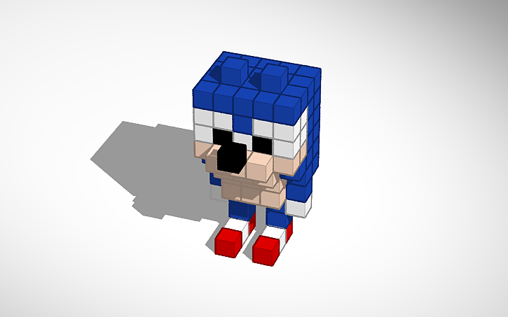 3D design Copy of Sonic the Hedgehog 3D Pixel Art - Tinkercad