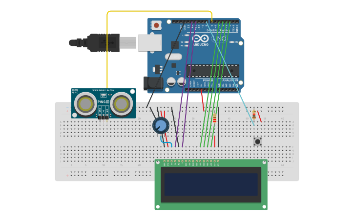 Circuit design Proximity sensor - Tinkercad