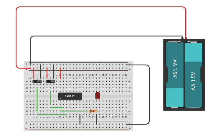 Circuit Design Nor Gate Tinkercad