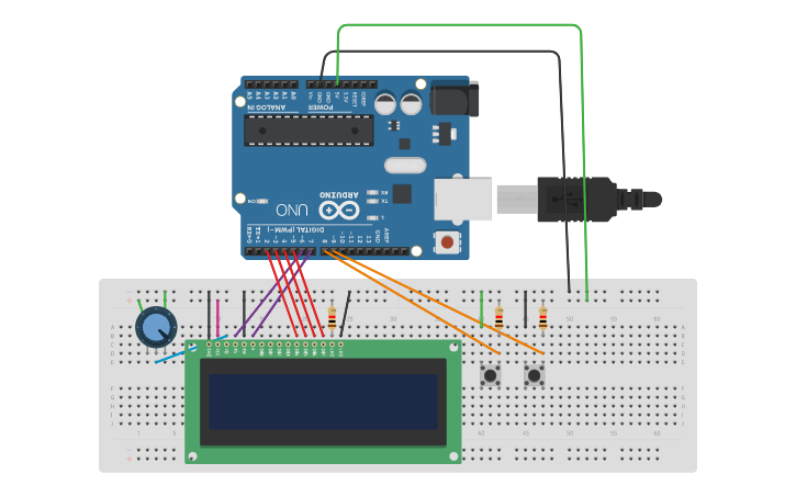 Circuit design Stopwatch - Tinkercad