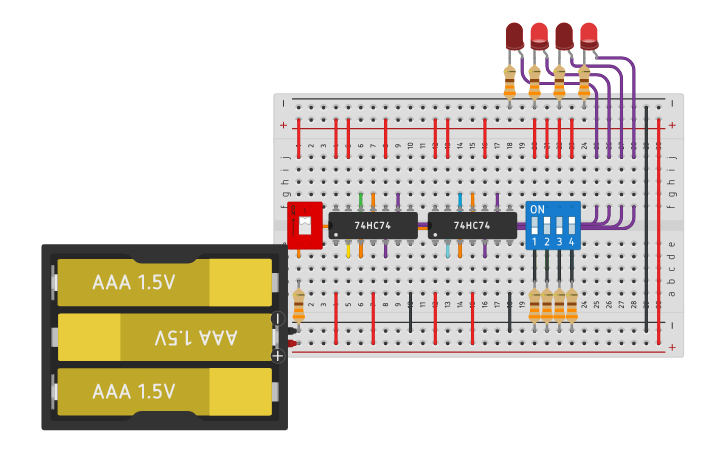 Circuit design Buffer Register | Tinkercad