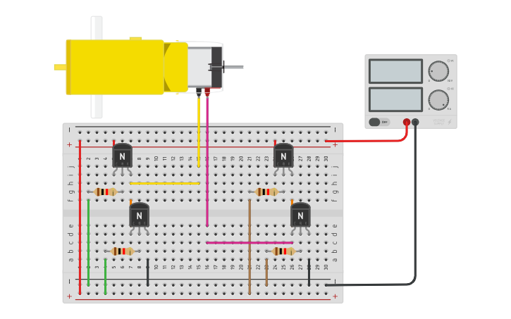 Circuit design 4.3.1.a.H-Bridge Construction using NPN transistors ...