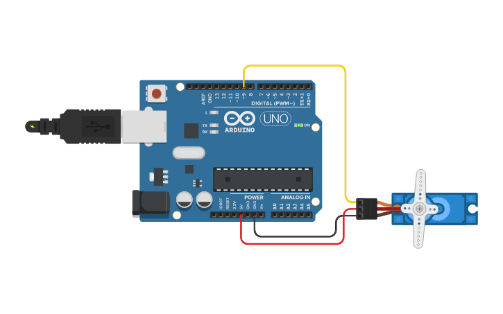 Circuit design Servo - Tinkercad