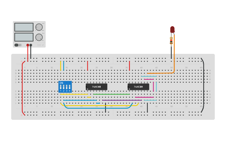Circuit design XOR GATE USING NAND GATE - Tinkercad