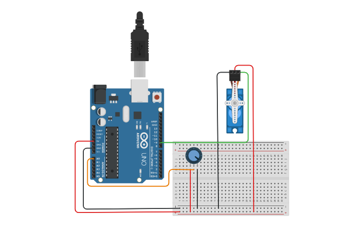 Circuit design Micro Servomotor - Tinkercad