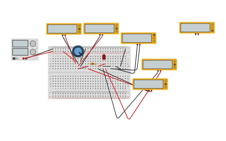 Circuit design Lab 10 LED with Potentiometer - Tinkercad