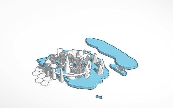 3D design Futuristic city - Tinkercad