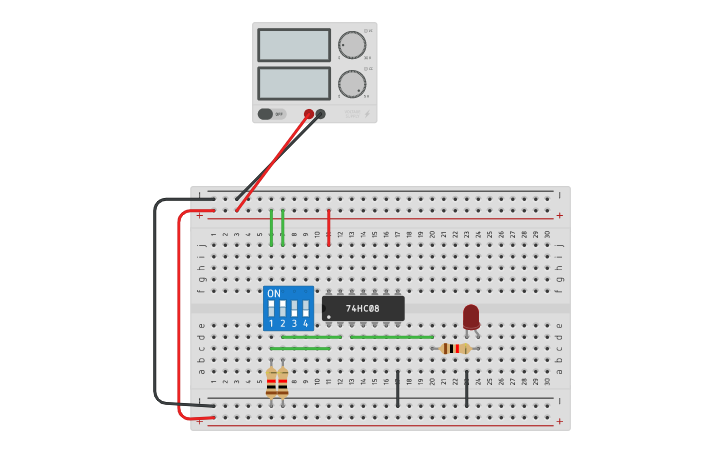 Circuit design Logic Gates: AND Gate | Tinkercad