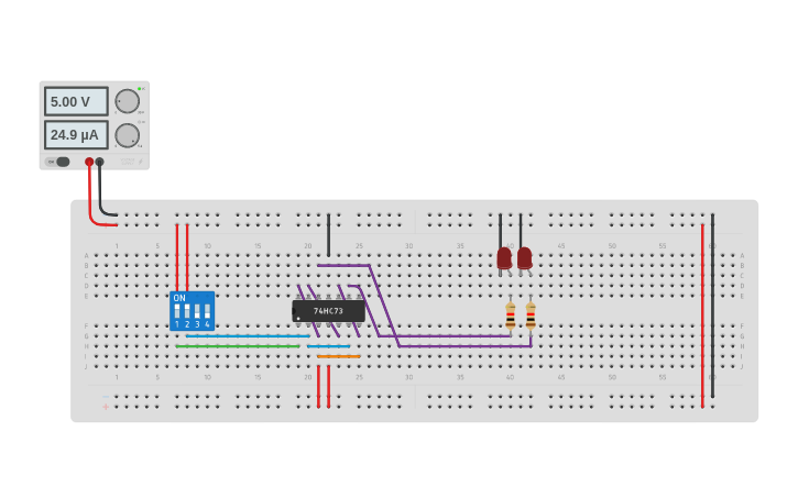 Circuit Design Asynchronous 2 Bit Down Counter Tinkercad