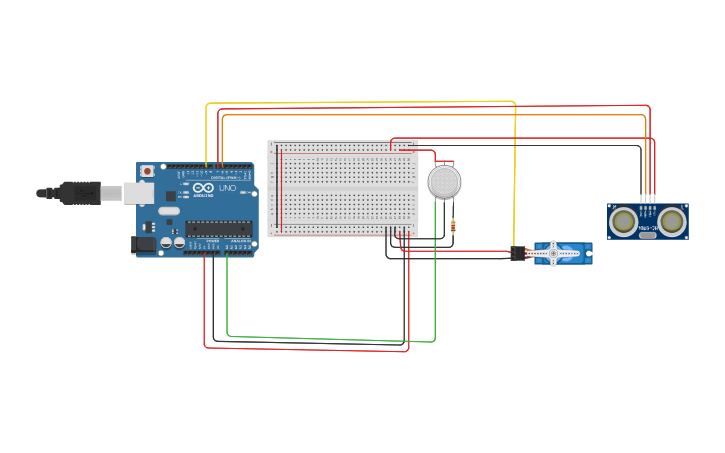 Circuit design Rainwater Harvesting system - Tinkercad