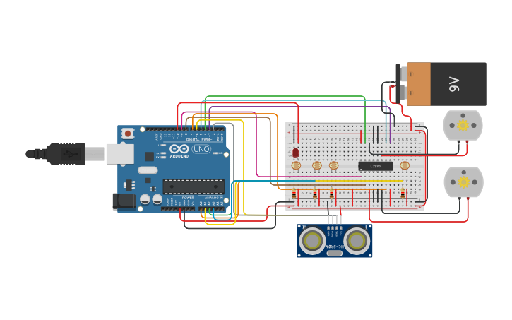 Circuit design robô_sumo - Tinkercad
