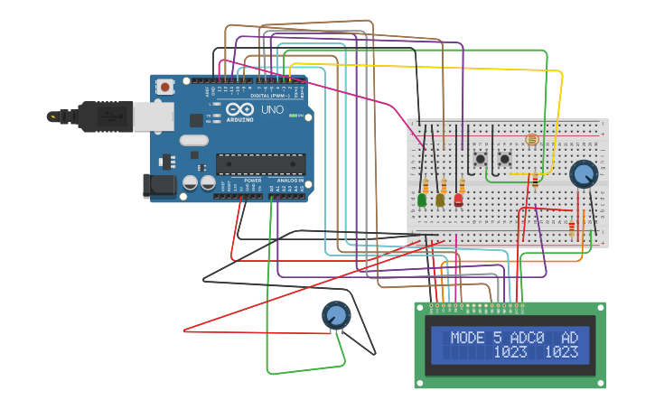Circuit design LCD - Tinkercad