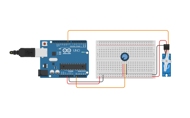 Circuit Design Potentiometer With Servo Motor Samonte Tinkercad