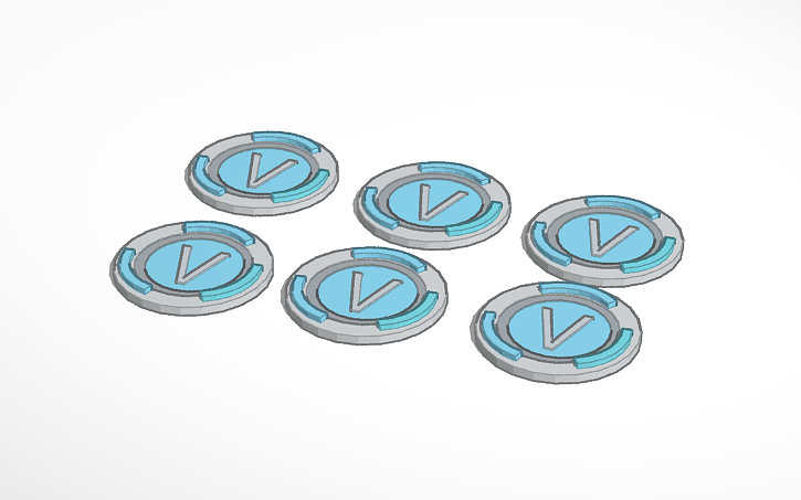 3D design Fortnite V-Buck | Tinkercad