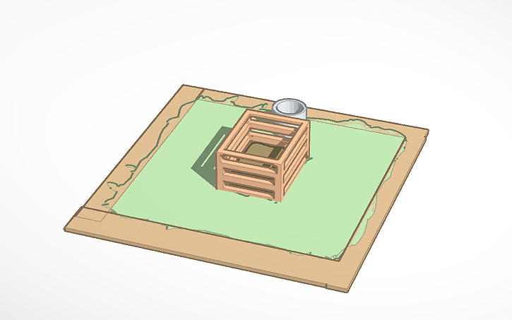 3D design Compost wooden bin - Tinkercad
