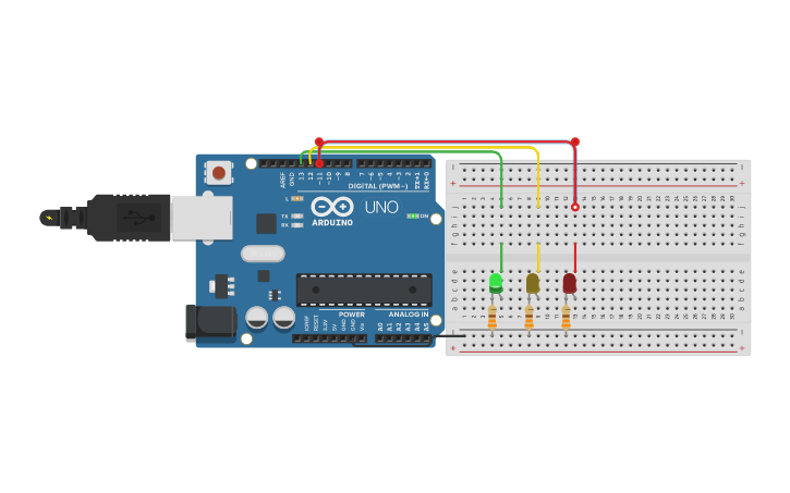Circuit design Practica 1 Arduino - Tinkercad
