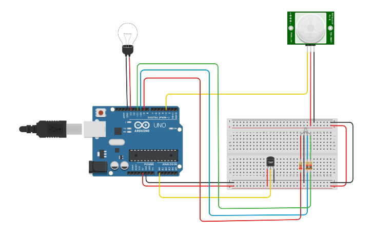 Circuit design Smart Lighting System - Tinkercad