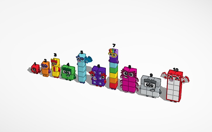 3d Design Numberblocks One To Ten Tinkercad