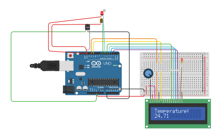 Circuit Design Temperature Tinkercad