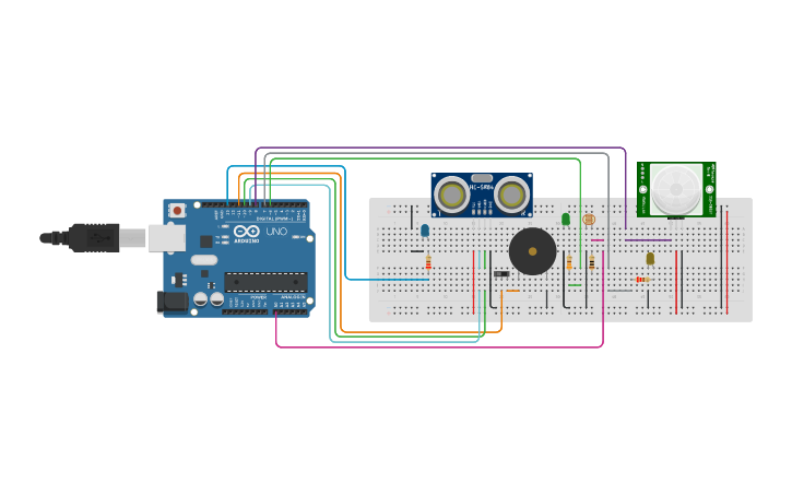 Circuit design Circuito de sensores - Tinkercad