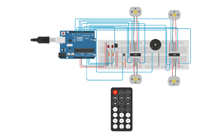 Circuit Design Ir Remote Controlled Vehicle Tinkercad