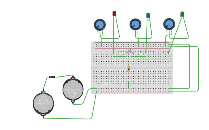 Circuit design RGB led example - Tinkercad