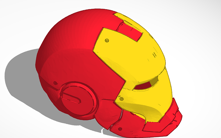 3D design IronMan helmet assembled - Tinkercad