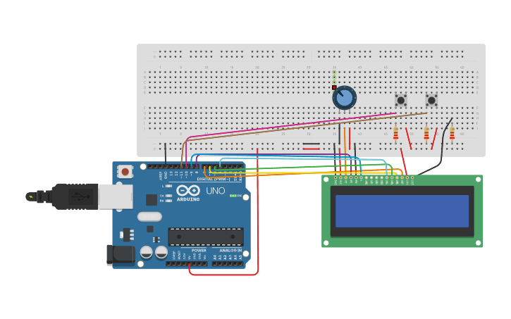 Circuit design LCD - Tinkercad