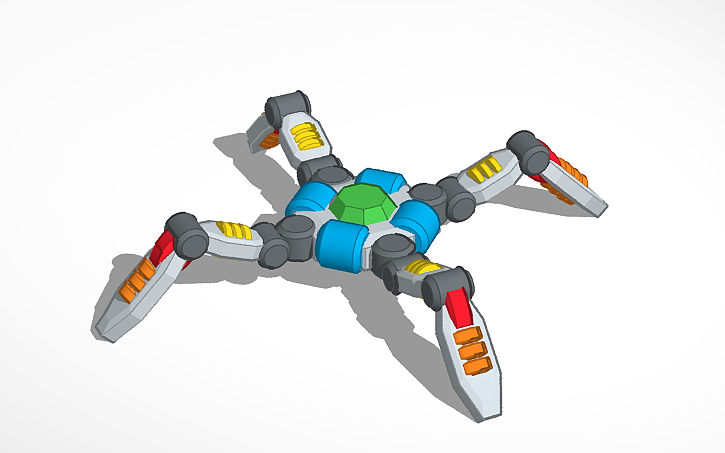 3D design 4 LEGGED SPIDER ROBOT - Tinkercad