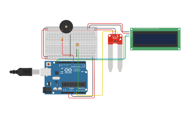 Circuit design Talking with my plant - Tinkercad
