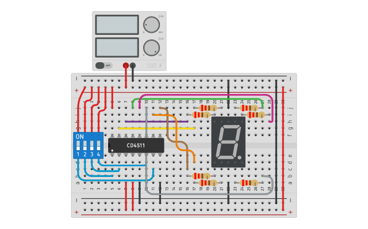 Circuit design LCD 7 Segmenti | Tinkercad