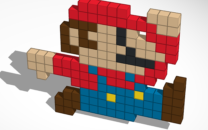 3D design Mario pixel art - Tinkercad
