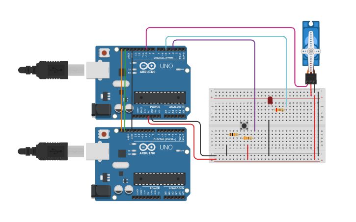 Circuit Design Collegamento Di Due Arduino Con I2c Tinkercad