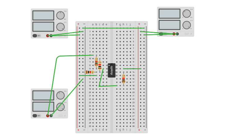 Circuit design Subtractor using OP-Amp - Tinkercad