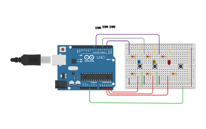 Circuit design Buttons - Tinkercad