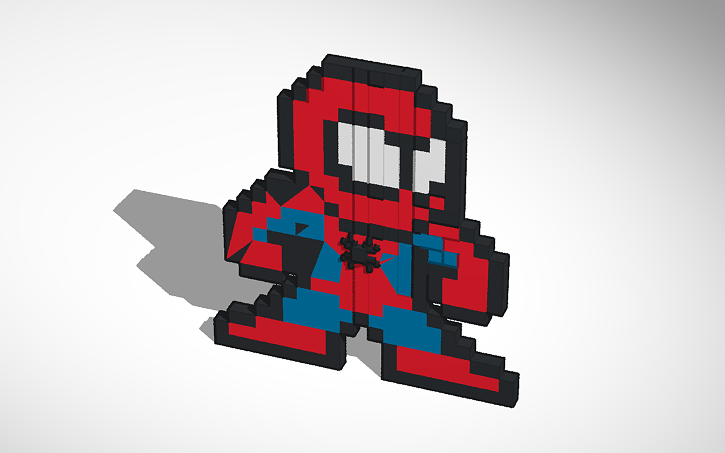 3D design SPIDERMAN 16 BITS - Tinkercad