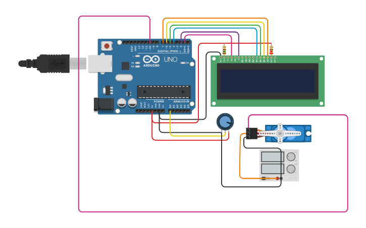 Circuit Design Lcd Servo Arduino Tinkercad 0658