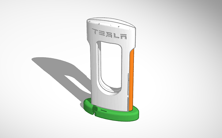 3D design Tesla super phone charger - Tinkercad
