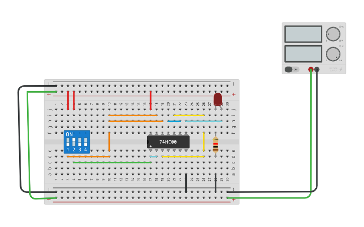 Circuit design OR gate using NAND gate | Tinkercad