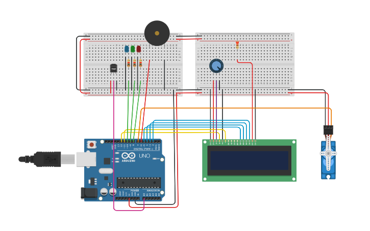 Circuit design Sensor de temperatura - Tinkercad