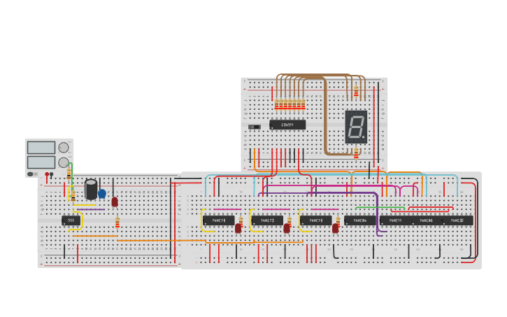 Circuit design UpDown Counter - Tinkercad
