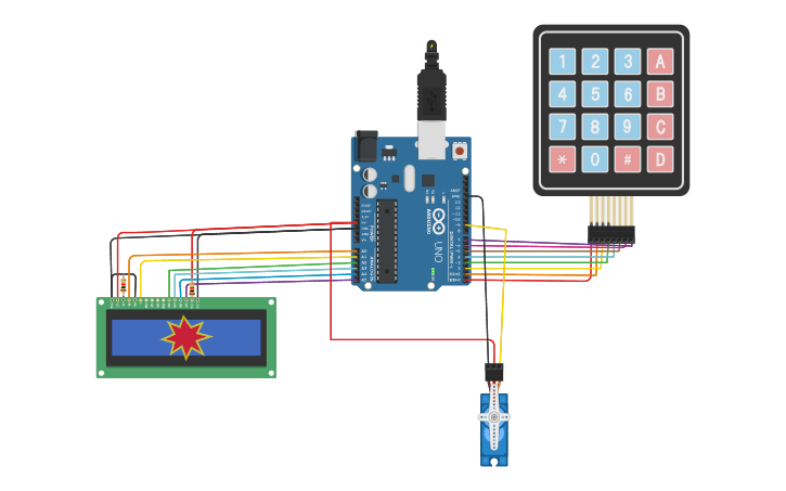 Circuit design Automatic door lock system - Tinkercad