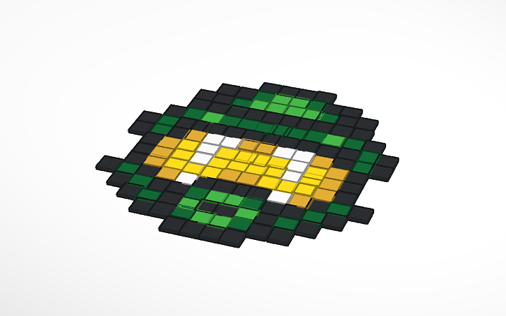 3D design Master Chief Pixel Art | Tinkercad