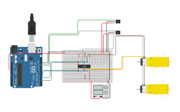Circuit design 02 Laboratory Exercise 1 Line Follower - Embedded Systems - RAAGAS - Tinkercad