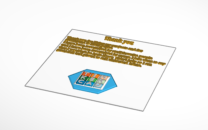 3d Design Thank You Everyone Happy Birthday Tinkercad Tinkercad10 Tinkercad