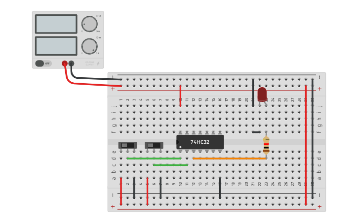Circuit design OR gate - Tinkercad